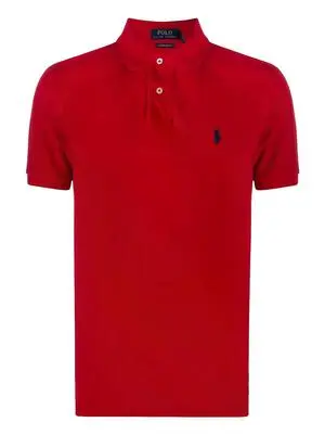 Polo Ralph Lauren Logo Embroidered Polo Shirt Red