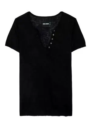 Zadig&Voltaire Celsy Cashmere Top - Black
