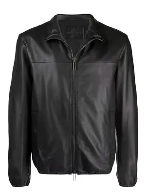 EMPORIO ARMANI Zipped Leather Jacket