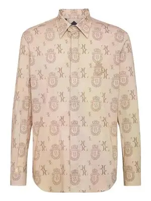 BILLIONAIRE Logo-print Stretch-cotton Shirt