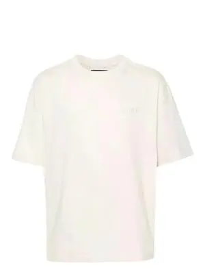 Amiri Logo-embroidered Cotton T-shirt - Neutrals