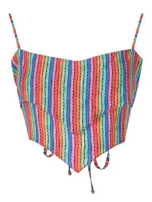 AMIR SLAMA Graphic-print Crop Top - Multicolour