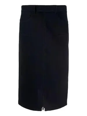 N°21 Zip-up Midi Pencil Skirt - Blue