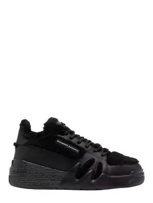 GIUSEPPE ZANOTTI Talon Shearling-trim High-top Sneakers - Black