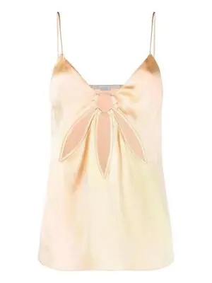 Stella McCartney Ruched Satin Vest - Neutrals