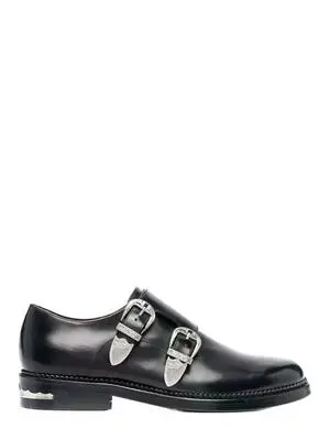 TOGA VIRILIS Buckled Bos Taurus Monk Shoes - Black