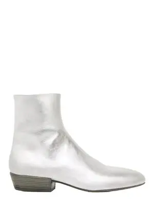 Marsèll Granblocco Metallic-leather Ankle Boots - Silver