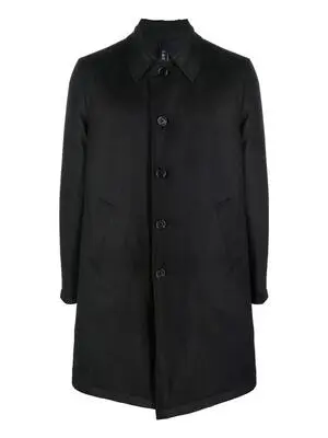 LARDINI Single-breasted Wool And Cashmere Coat - Black