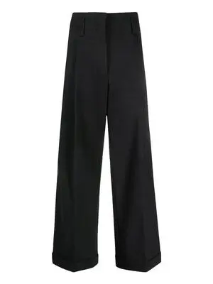 Philosophy Di Lorenzo Serafini High-waisted Pleated Wide-leg Trousers - Grey