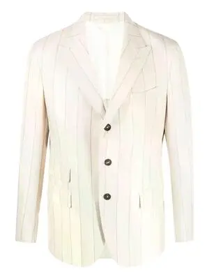 Eleventy Pinstriped Single-breasted Blazer - Neutrals