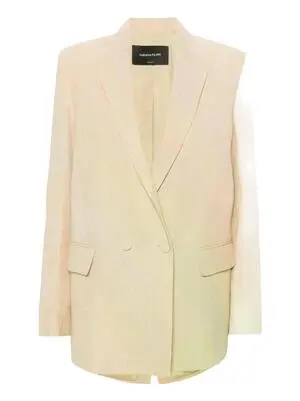 Fabiana Filippi Double-breasted Linen-blend Blazer - Neutrals