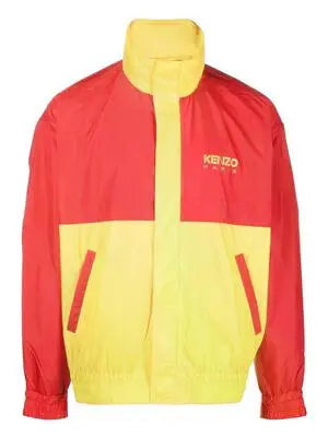 Kenzo Logo Colour-block Jacket - Yellow