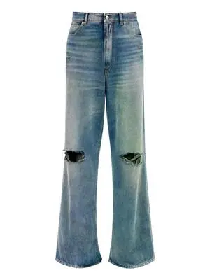 MAISON MARGIELA Ripped Wide-leg Jeans - Blue