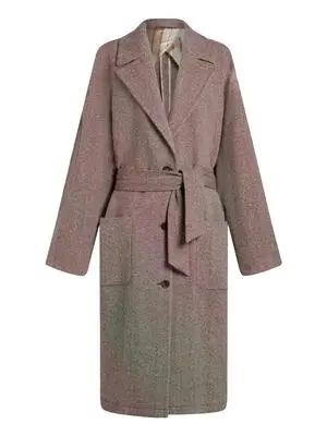 Etro Belted Wool Coat - Red