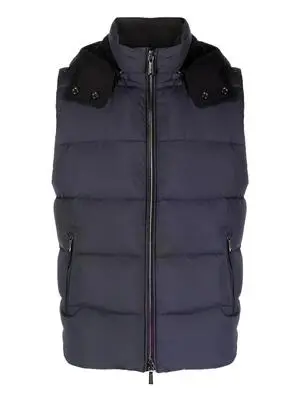 MOORER High-neck Padded Gilet - Blue