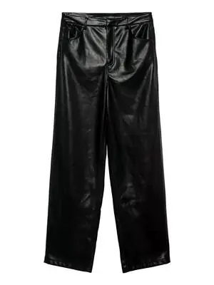 ROTATE BY BIRGER CHRISTENSEN Faux Leather Wide Leg Trousers - Black