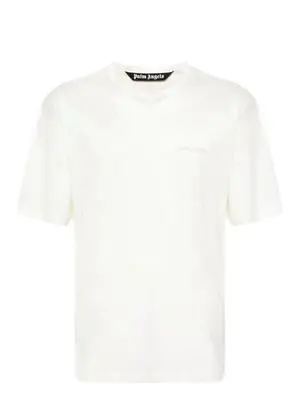 Palm Angels Semi-sheer Linen T-shirt - Neutrals