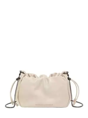 Brunello Cucinelli Mini Mellow Leather Bucket Bag - Neutrals