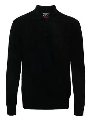 Paul & Shark Cable-knit Polo Shirt - Blue