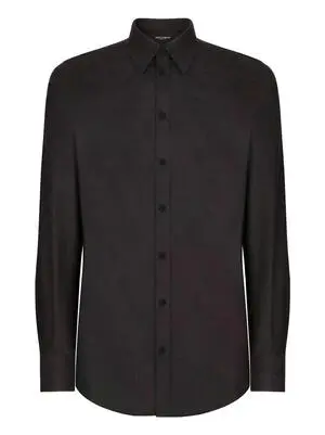 Dolce & Gabbana Micro Polka-dot Shirt - Black