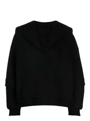 IOANA CIOLACU Sailor-collar V-neck Top - Black