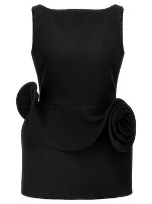 Magda Butrym Floral-appliqué Sheath Mini Dress - Black