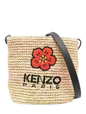 KENZO Boke Flower Raffia Crossbody Bag