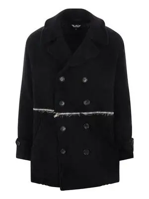 Comme Des Garçons Double-breasted Wool Coat - Black
