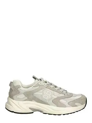 BOSS Levitt Leather And Suede Panel Sneakers - Neutrals
