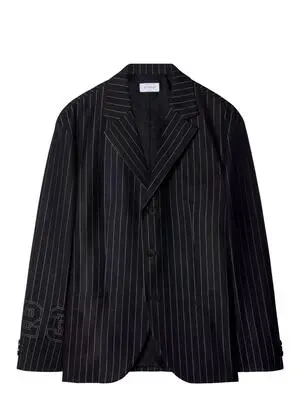 Off-White 23-print Pinstriped Blazer - Black