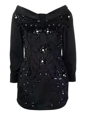 Dsquared2 Embellished Off-shoulder Minidress - Black