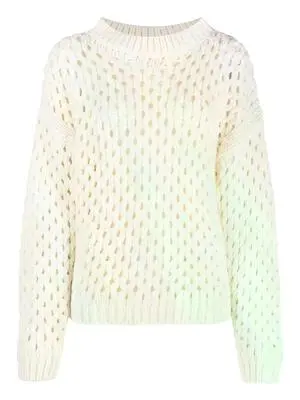 ALYSI Open-knit Crew Neck Jumper - Neutrals