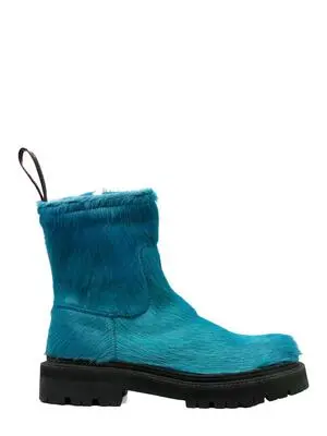 Camper Eki Calf-Hair Ankle Boots Blue