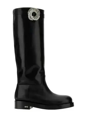 Mach & Mach Galaxy Knee-length Boots - Black