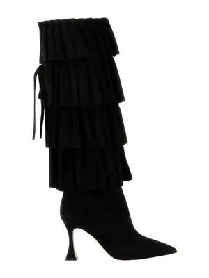 Manolo Blahnik 90mm Miralone Boots - Black