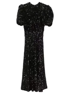 ROTATE BY BIRGER CHRISTENSEN Sequinned Midi Dress - Black
