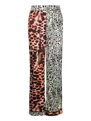 Roberto Cavalli Leopard Print Panelled Trousers - Neutrals