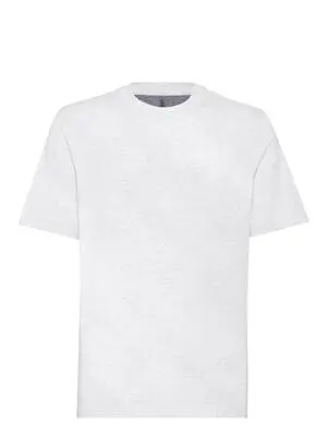 Brunello Cucinelli Mélange-effect Cotton-blend T-shirt - Grey