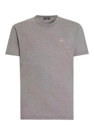 Dolce & Gabbana Logo-plaque Cotton T-shirt - Grey