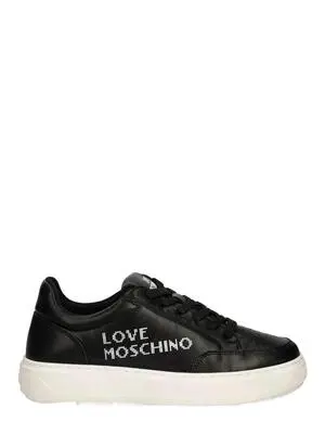 Moschino Logo Lettering Lace-up Trainers - Black