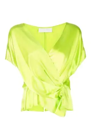 Michelle Mason Open-neck Top - Green
