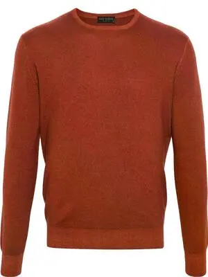 DELL'OGLIO Crew-neck Merino-wool Jumper - Orange