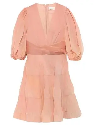 Zimmermann Pleated Mini Dress - Pink