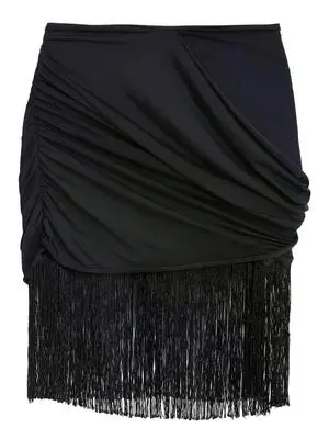 AMIR SLAMA Fringe-detail Mini Skirt - Black