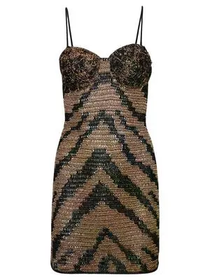 ANDREA ALMEIDA Zebra Print Short Dress - Neutrals