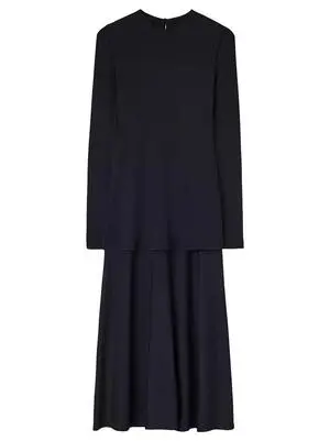 JIL SANDER Long-sleeve A-line Midi Dress - Blue