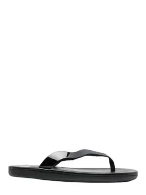 ANCIENT GREEK SANDALS Laconia Leather Flip Flops - Black