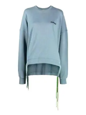 AMBUSH Cord-detail Crew-neck Sweatshirt - Blue