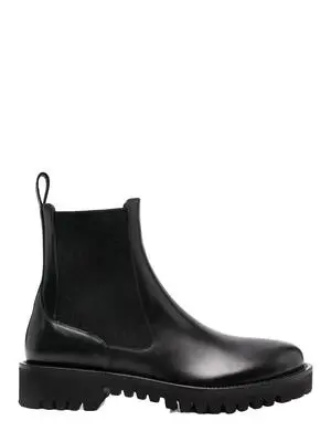 Valentino Garavani Toile Iconographe Leather Boots - Black