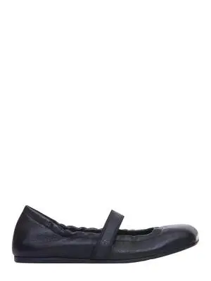 VIC MATIE Leather Ballerina Shoes - Black